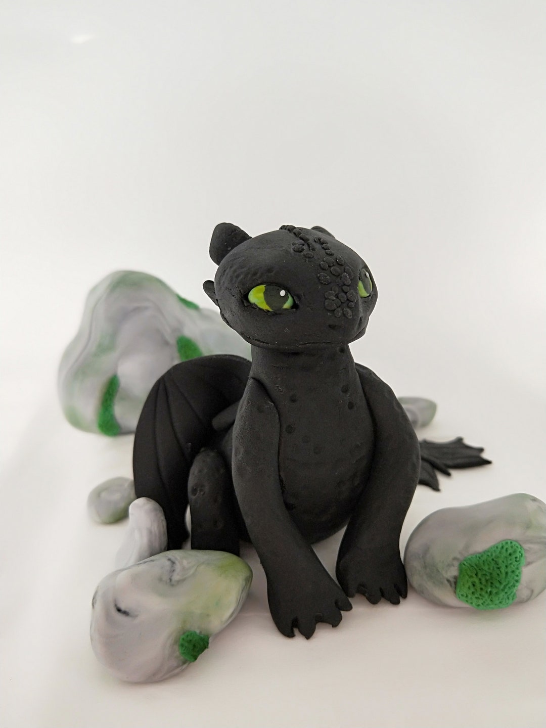 3D Fondant Dragon Cake Topper Decoration Toothless Light Fury Worldwide ...