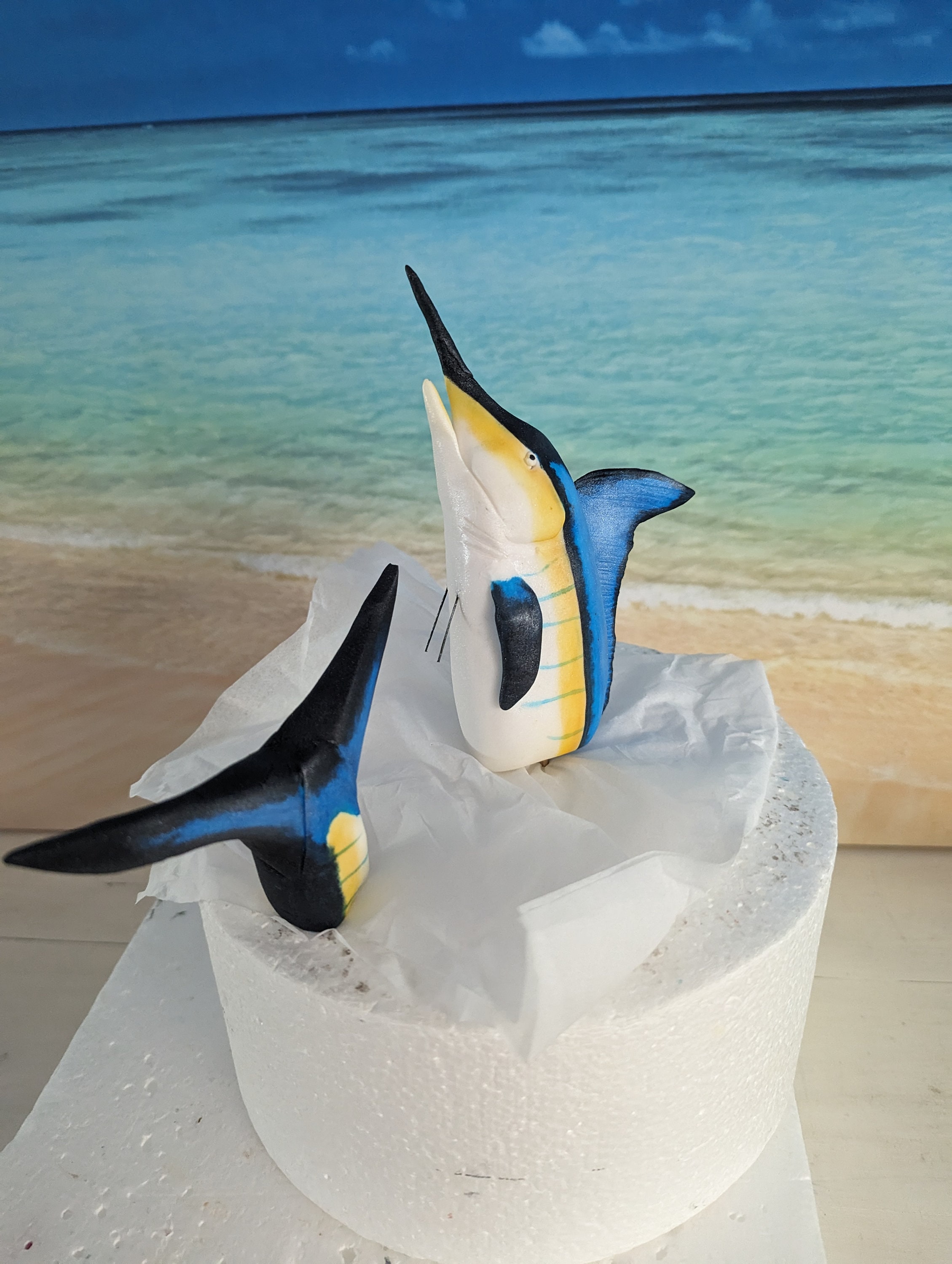 3D Fondant Cake Topper Decoration Blue Marlin Swordfish or Custom Fish ...