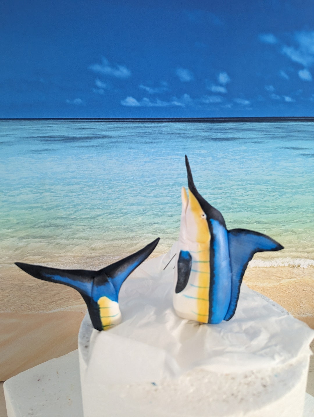 3D Fondant Cake Topper Decoration Blue Marlin Swordfish or Custom Fish ...