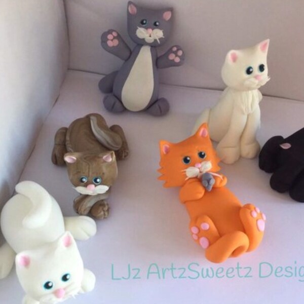 Cat Fondant Cake Decorations - Etsy Australia