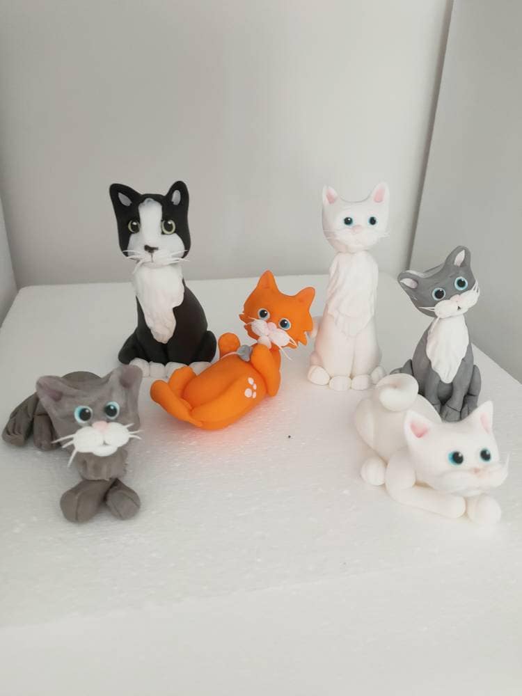 WORLDWIDE Delivery Cute Cats Kitten Cartoon Likeness Fondant - Etsy