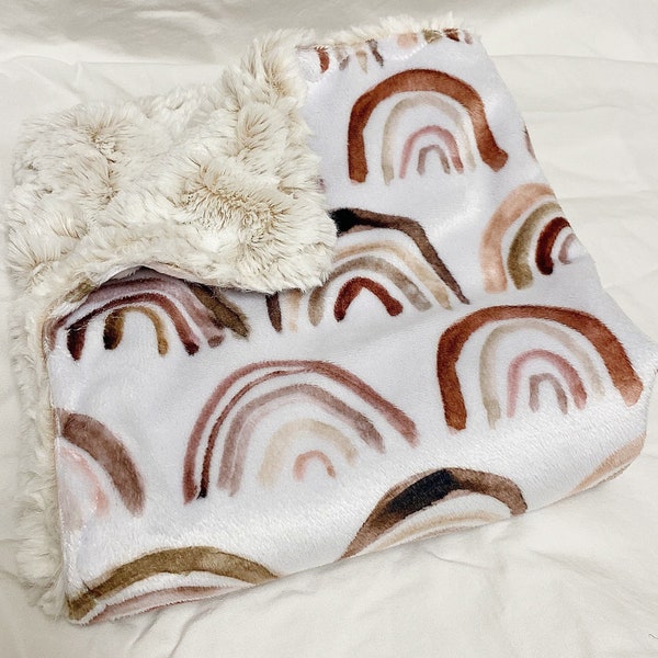 Neutral Rainbow Baby Blanket - Etsy