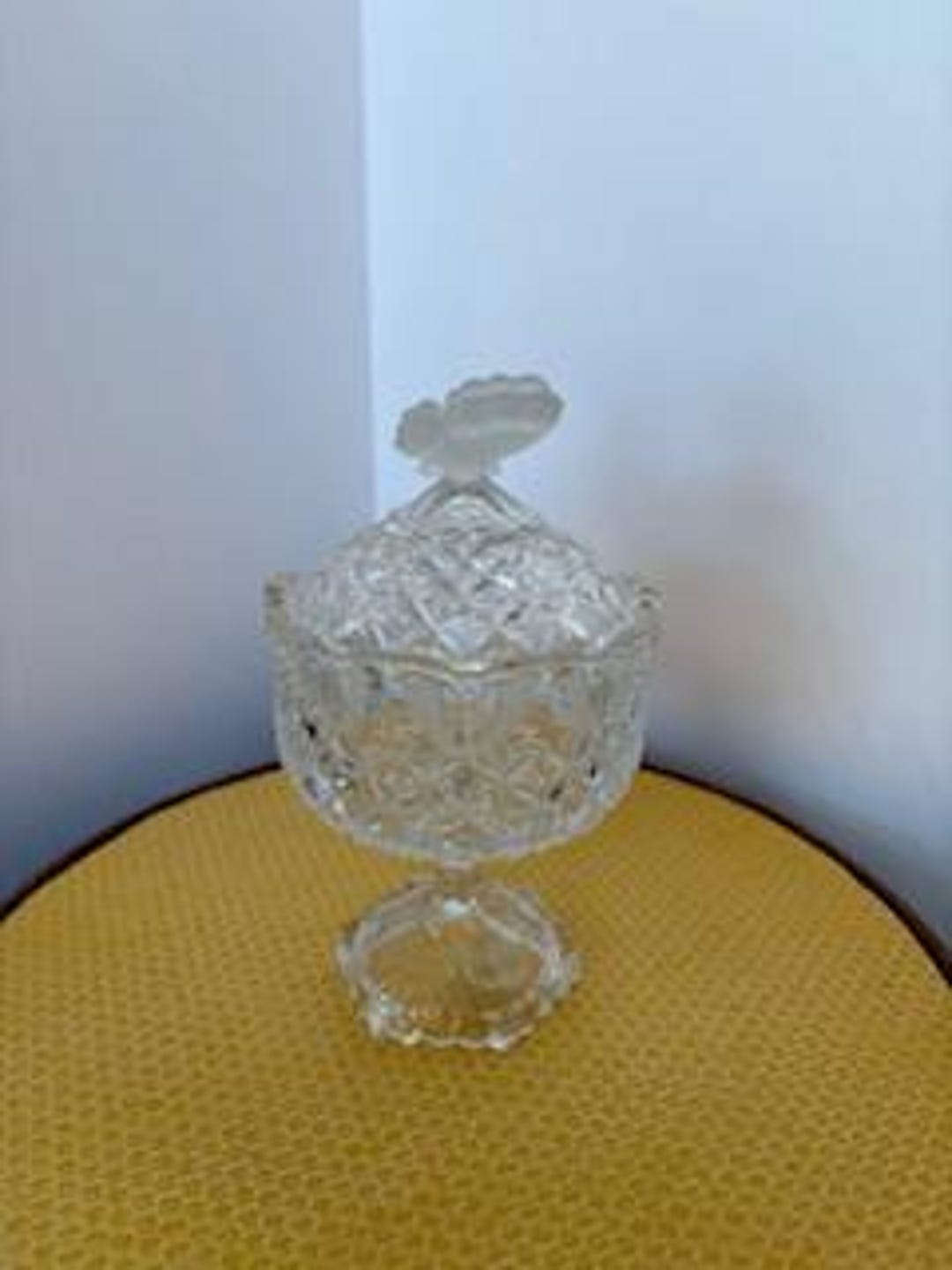 Hofbauer Papillon German Crystal Frosted Butterfly Covered Candy Dish ...