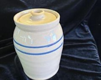 Miniature Stoneware Butter Churn, Early American, Primitive Cobalt ...