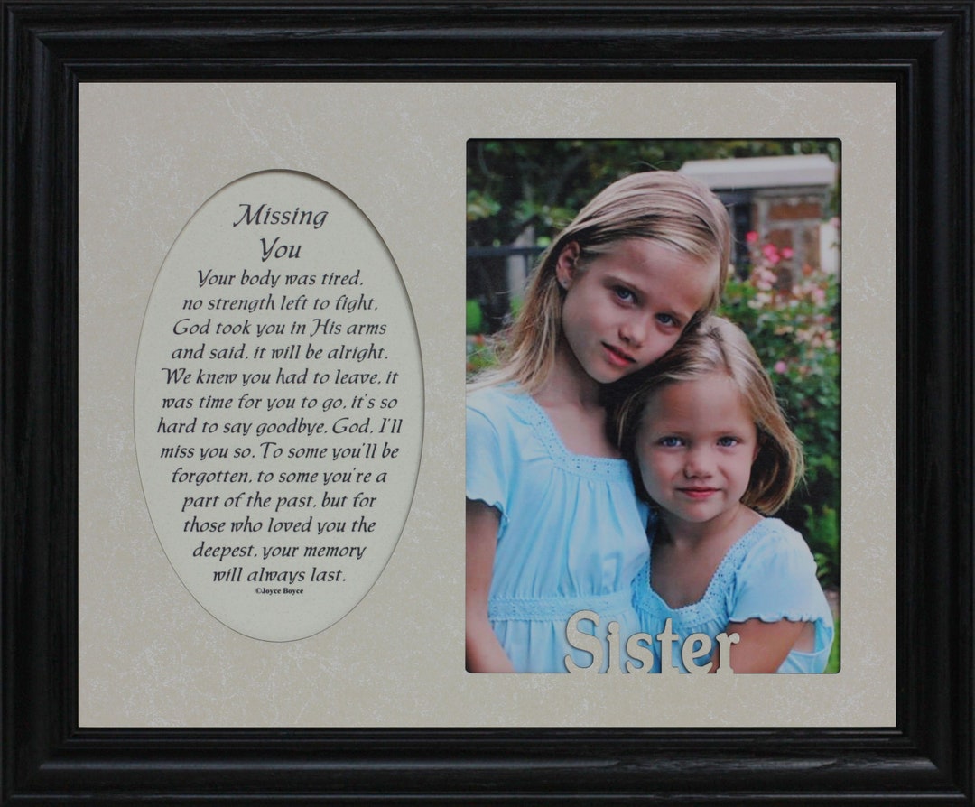 8x10 MISSING YOU Photo & Poetry Frame Holds a Portrait 5x7 Photo ...