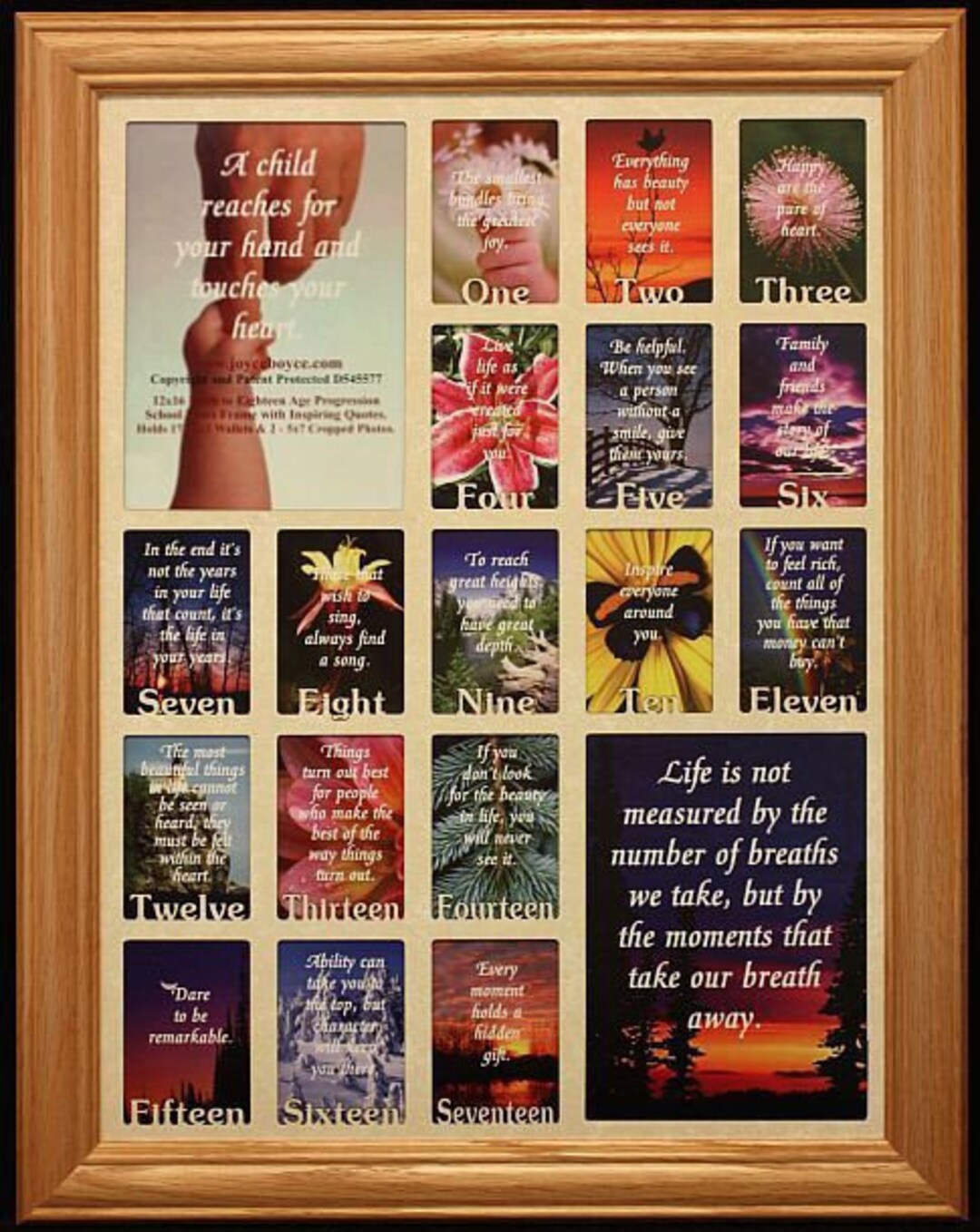 12x16 Age Progression Frame, Birth to Eighteen Choice of Mat & Frame ...