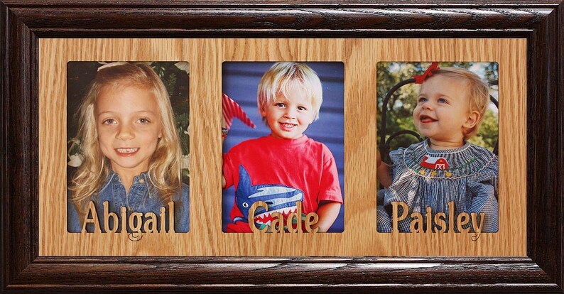 Triple 5x7 Personalized Picture Name Frame, Gifts for Grandparent, Mom ...