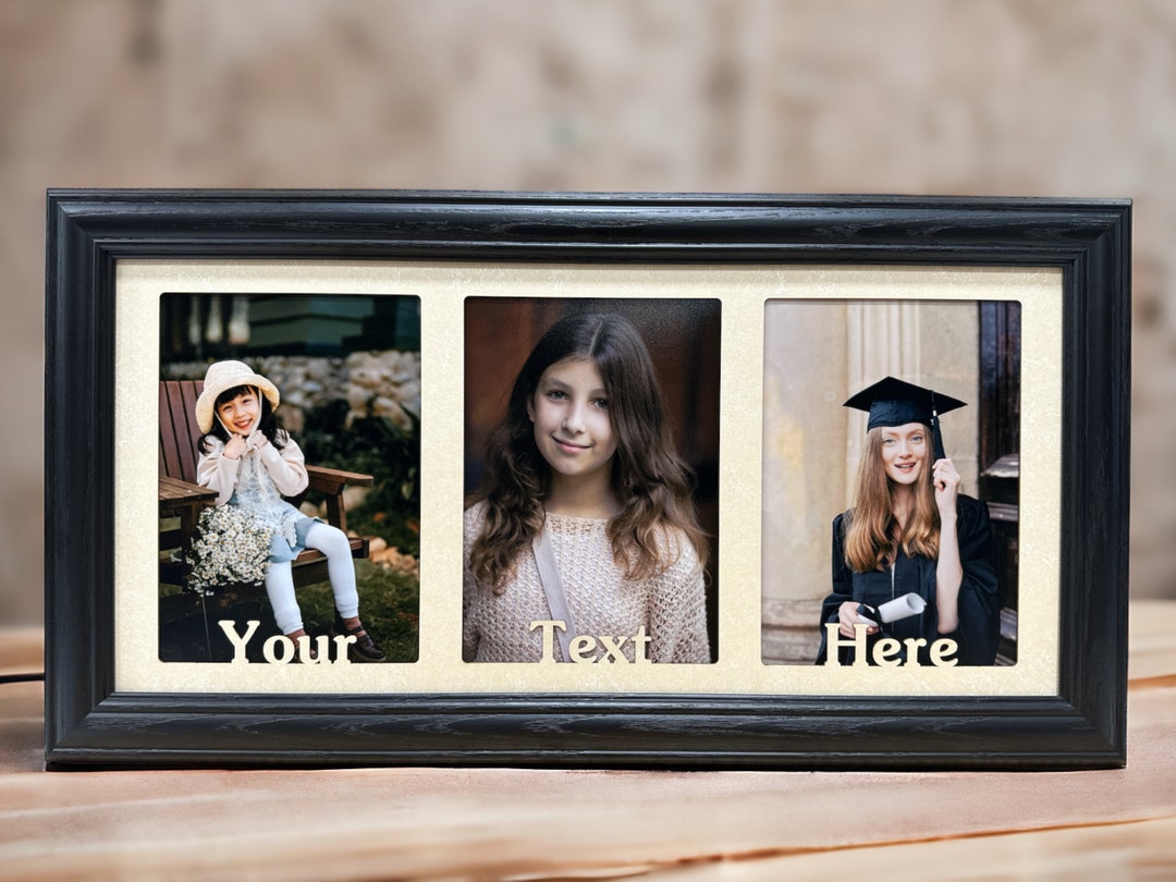 Triple 5x7 Personalized Picture Frame, JUMBO- Custom Birthday, Father's ...