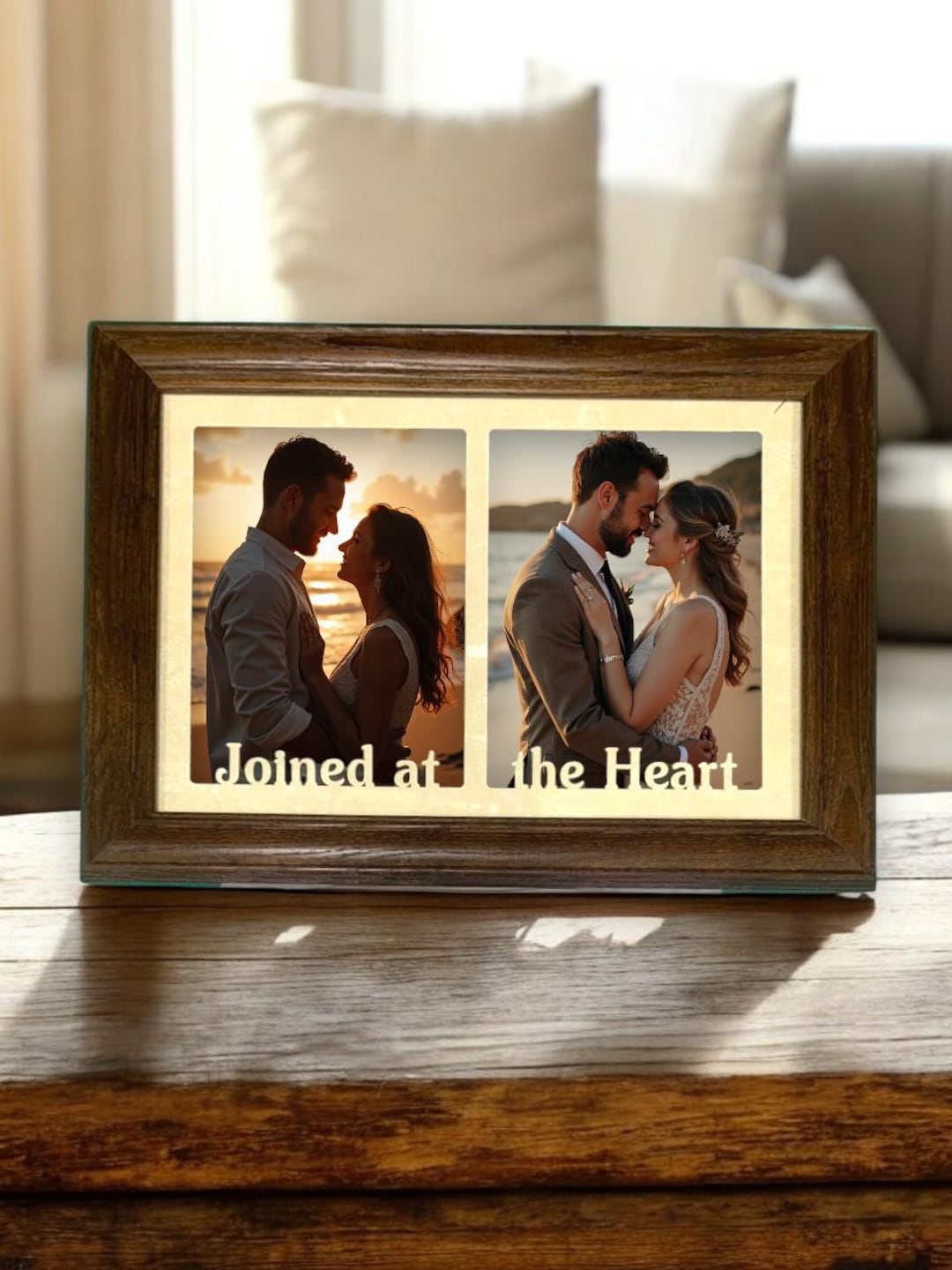 JUMBO Personalized 5x7 Double Photo Frame for Two Portrait Photos ...