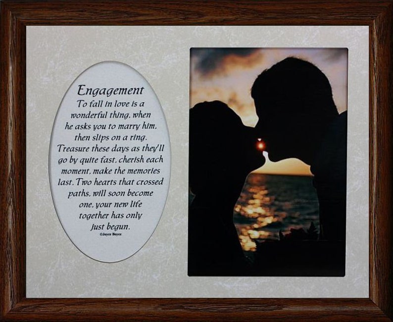 8x10 ENGAGEMENT Photo & Poetry Frame W/cream Mat Holds 5x7 - Etsy