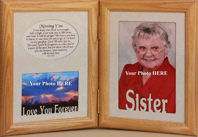 5x7 MISSING YOU Hinged Portrait Memorial/bereavement/funeral/sympathy ...