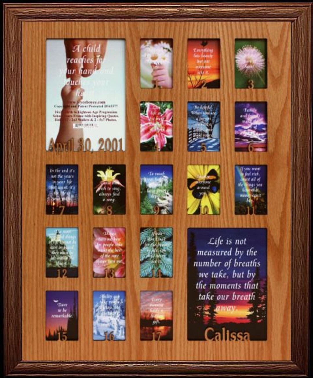 16x20 Personalized Age Progression Frame, Birth to Eighteen Keepsake ...