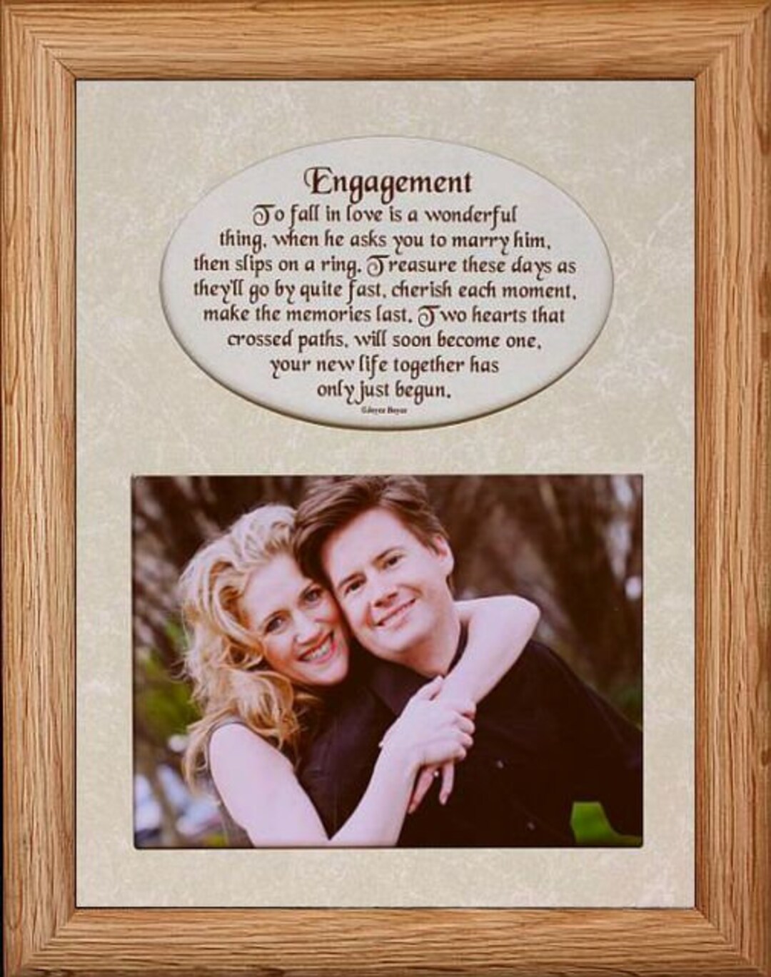 8x10 ENGAGEMENT Photo & Poetry Frame W/cream Mat Holds 5x7 - Etsy