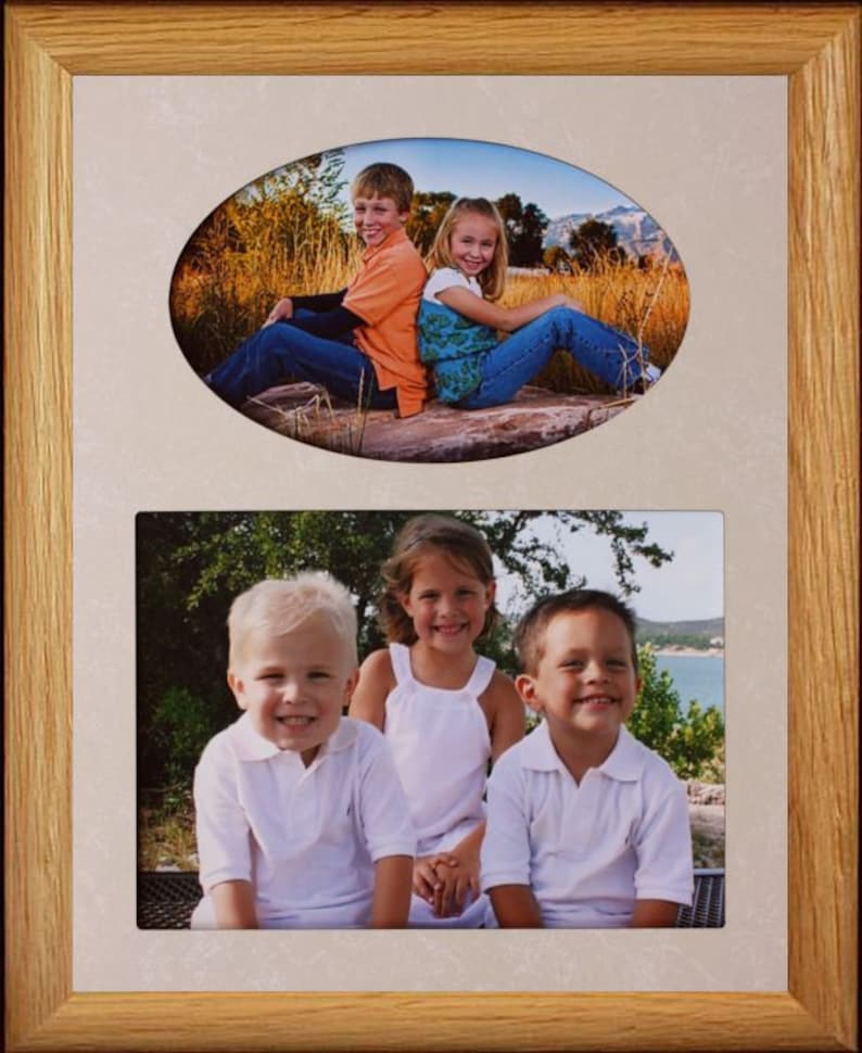 8x10 Double Collage Photo Frame W/cream Mat and Frame Holds - Etsy