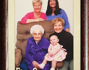 5x7 JUMBO GENERATIONS Portrait OAK Mat Picture Frame Three Generations ...