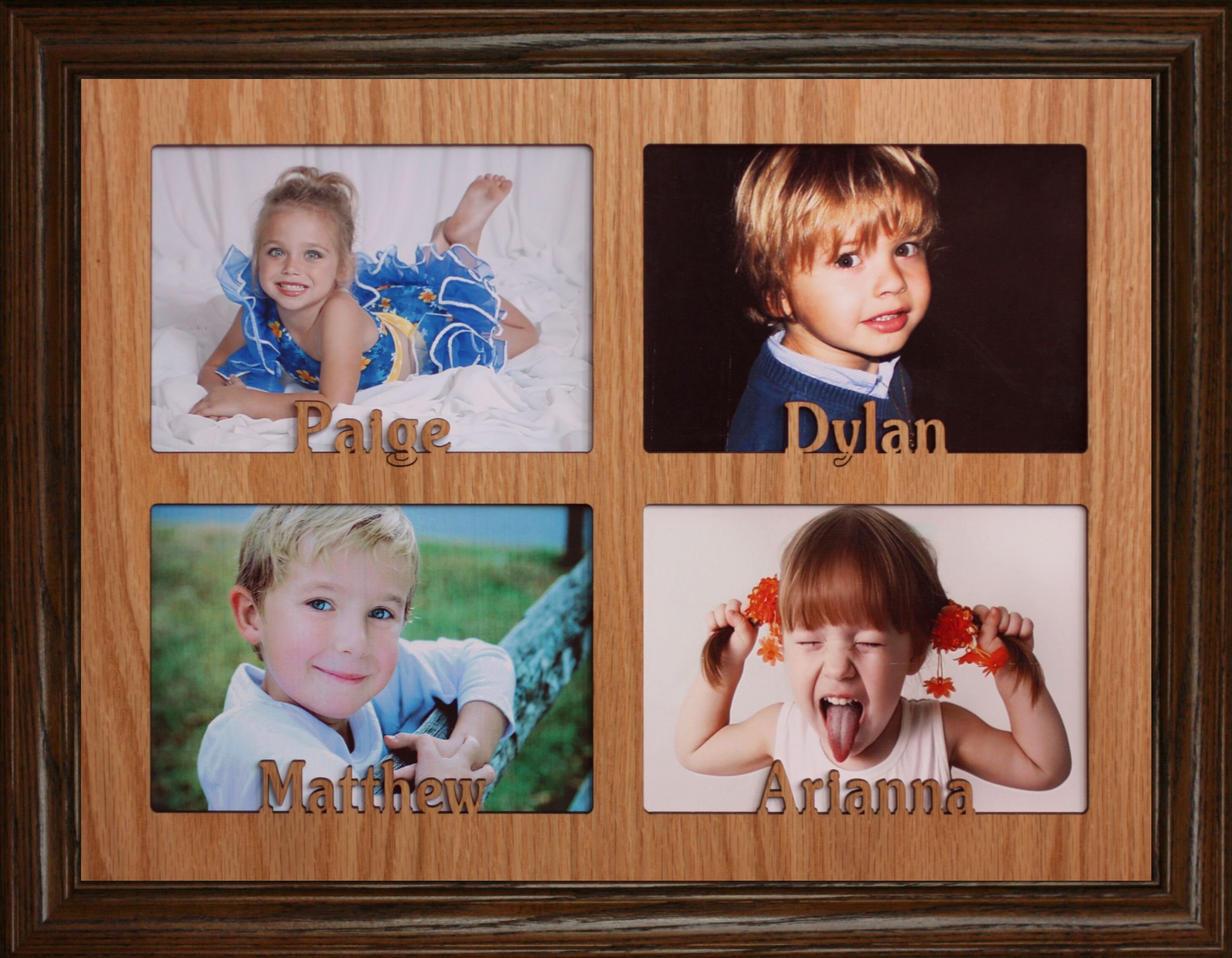 Quad Jumbo 5x7 Personalized Photo Frame ~holds Four Landscape 5x7 ...