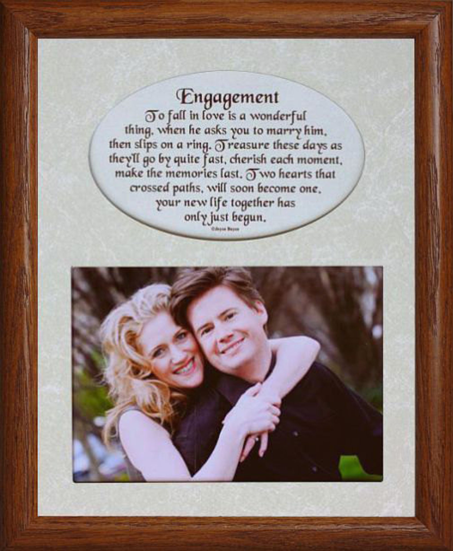 8x10 ENGAGEMENT Photo & Poetry Frame W/cream Mat Holds 5x7 - Etsy