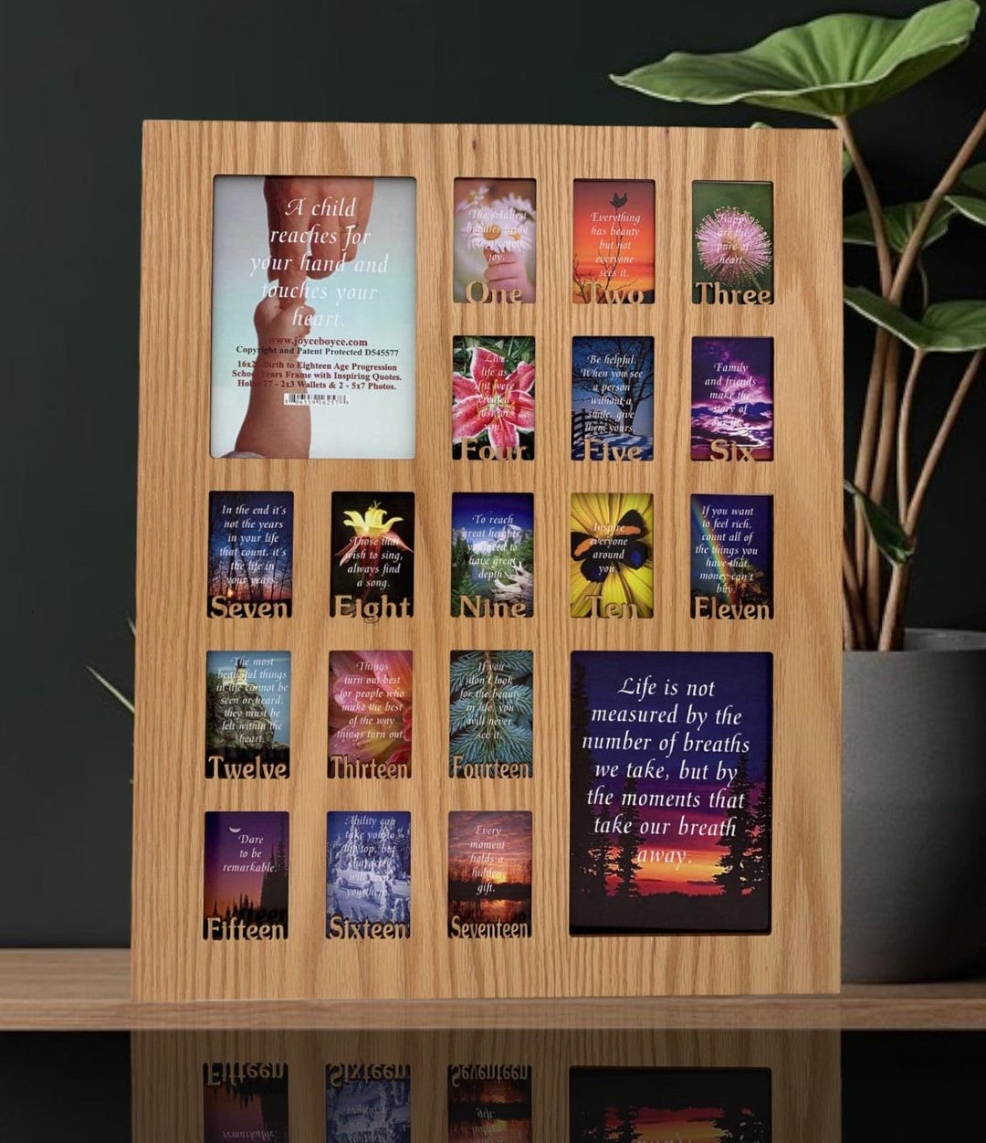 16x20 Age Progression Frame Mat Insert - Laser Cut Oak Veneer | Child ...