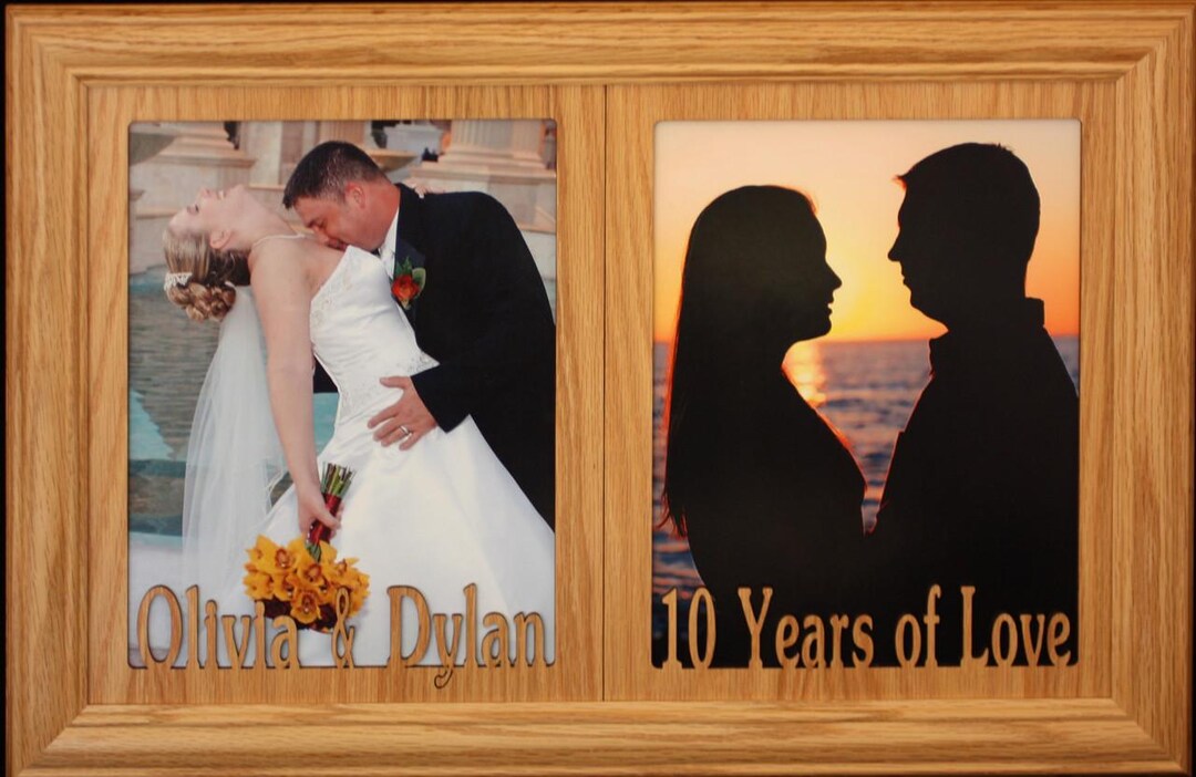 Double 8x10 Personalized Photo Frame Choice of Mat & Frame Color - Etsy