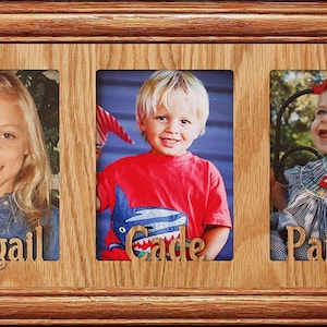 Triple 5x7 Personalized Picture Name Frame, Gifts for Grandparent, Mom ...