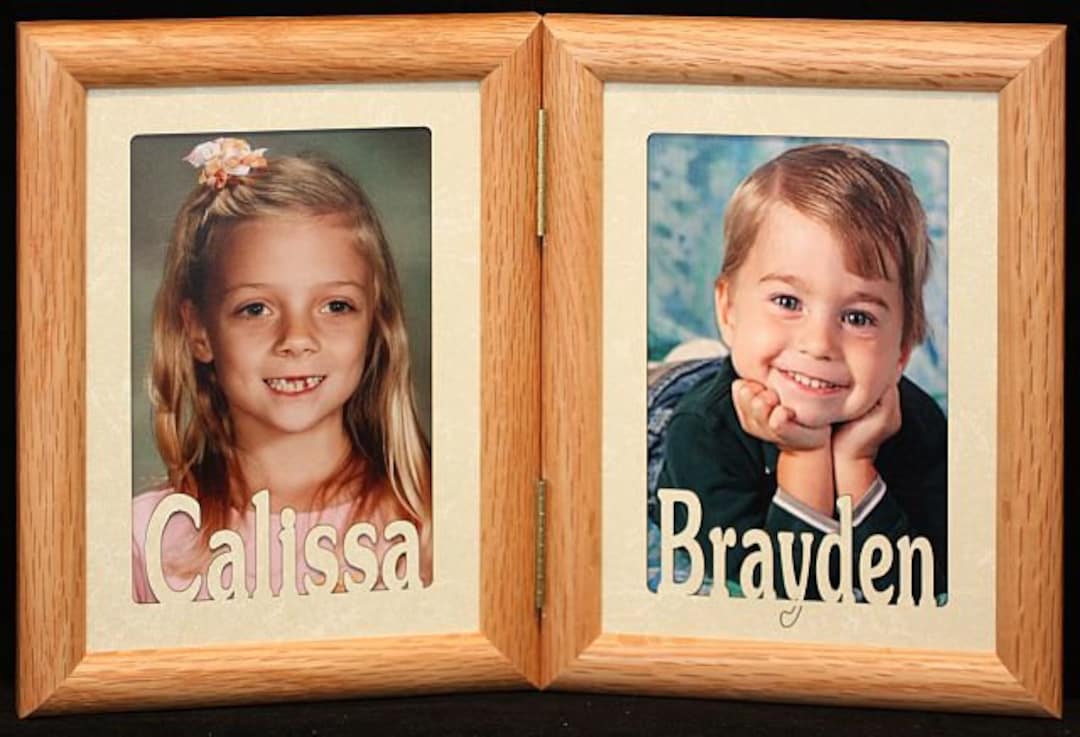 PERSONALIZED Double Hinged Portrait or Landscape Frame With - Etsy