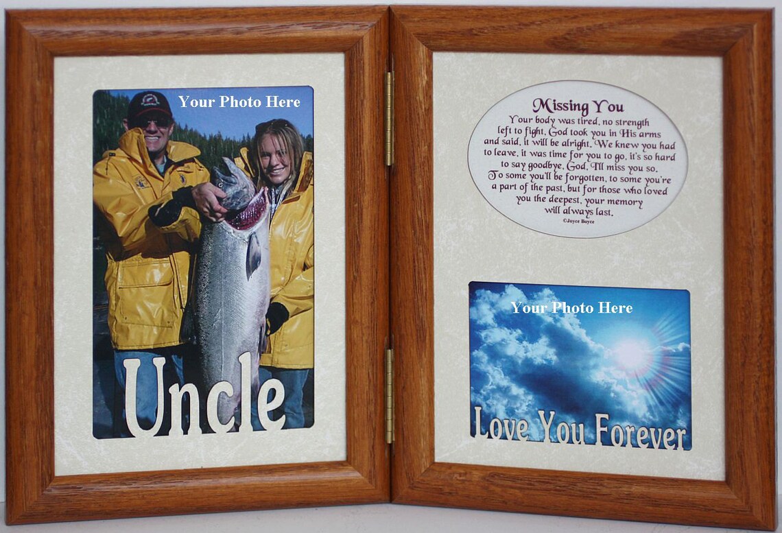 5x7 MISSING YOU Hinged Portrait Memorial/bereavement/funeral/sympathy ...