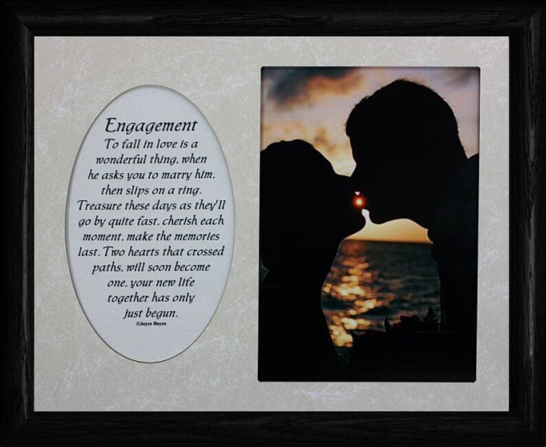 8x10 ENGAGEMENT Photo & Poetry Frame W/cream Mat Holds 5x7 - Etsy