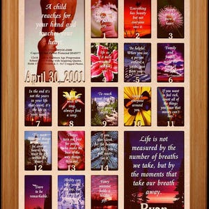 12x16 Personalized Age Progression Photo Frame - Birth to Eighteen ...