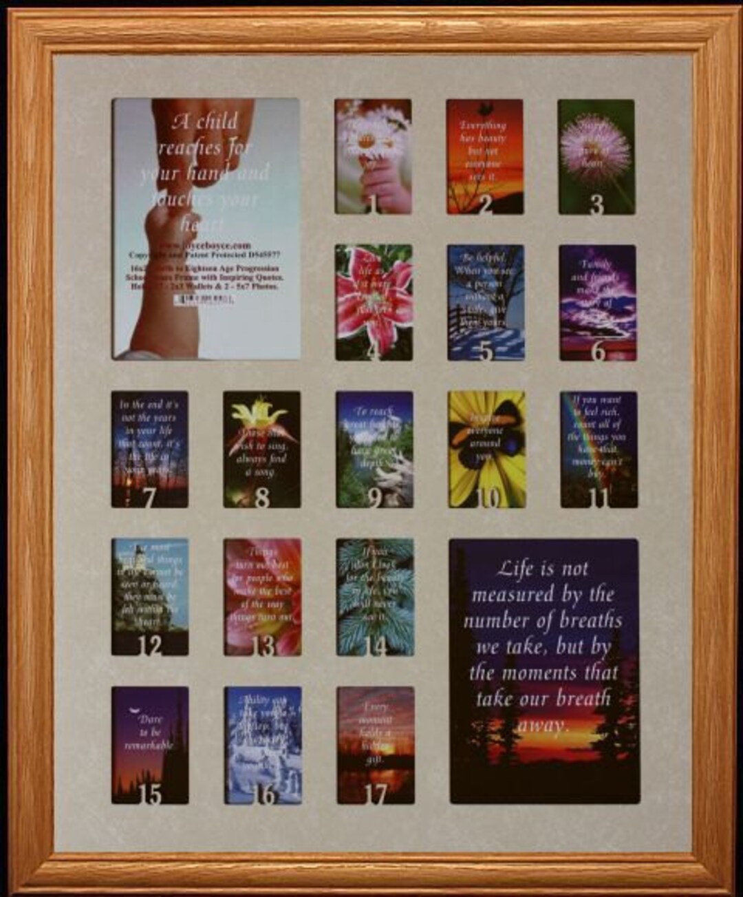 16x20 Age Progression Collage, Birth to 18 Picture Frame, Holds School ...