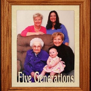 8x10 GENERATIONS PORTRAIT Picture Frame Three Generations, Four ...