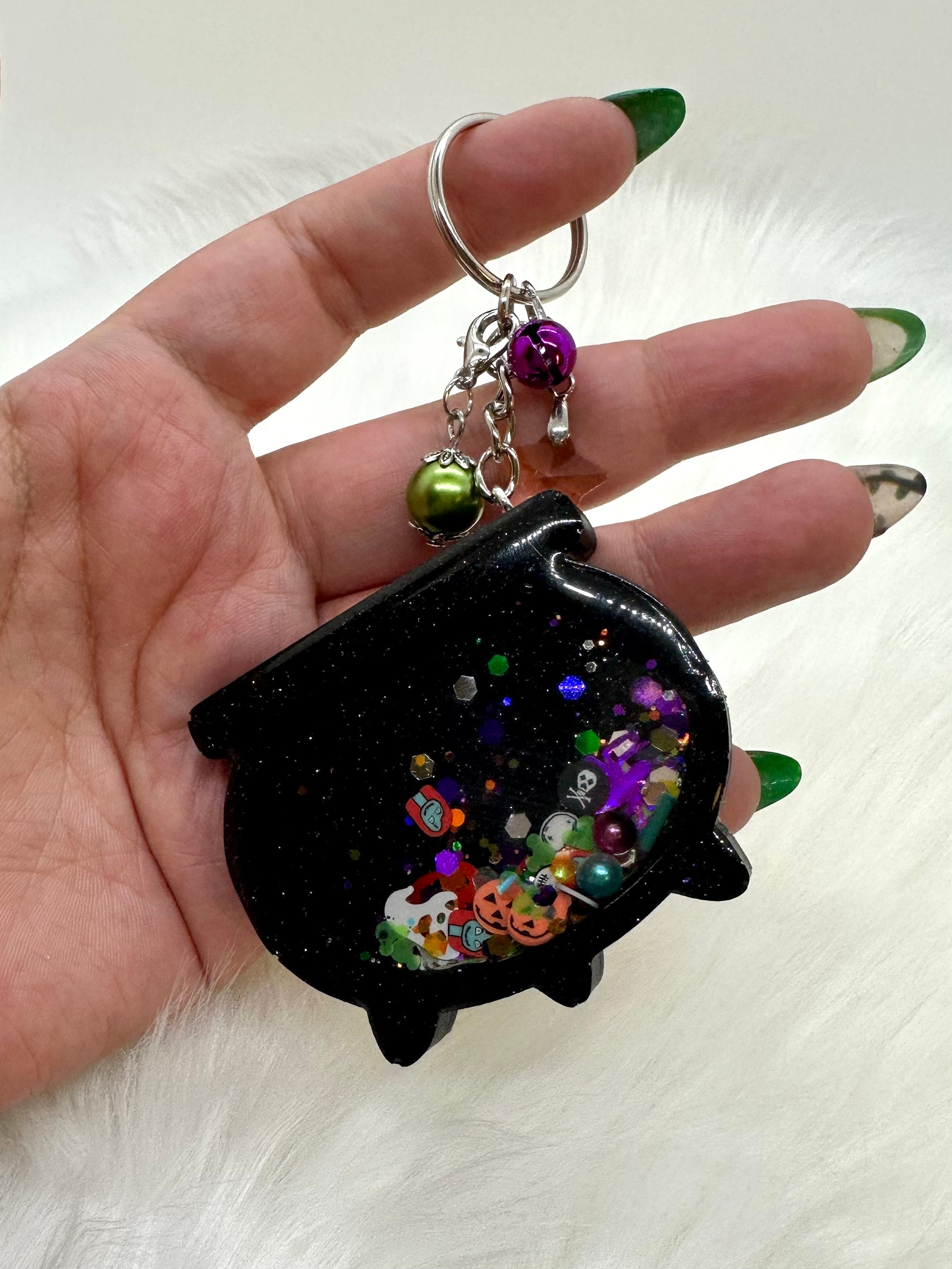 Spooky and Cute Cauldron Shaker Keychain - Etsy