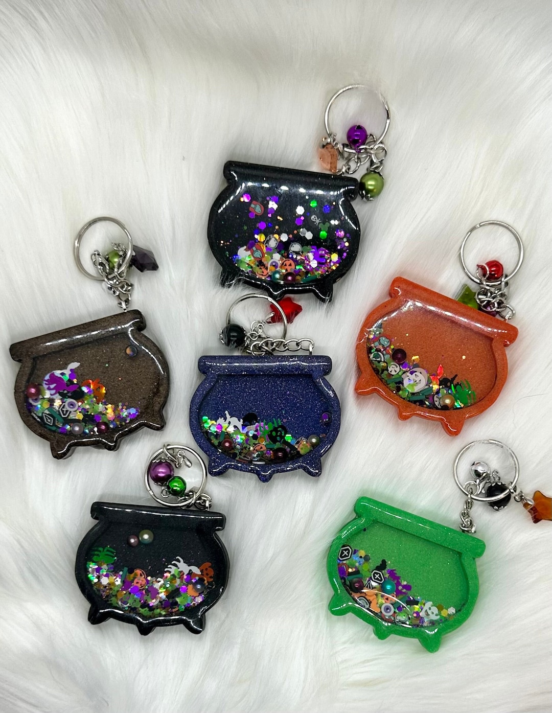 Spooky and Cute Cauldron Shaker Keychain - Etsy