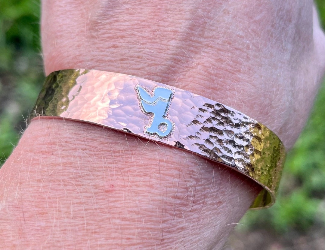 Steamboat “b” Hammered Copper Wide Cuff Bracelet - Etsy