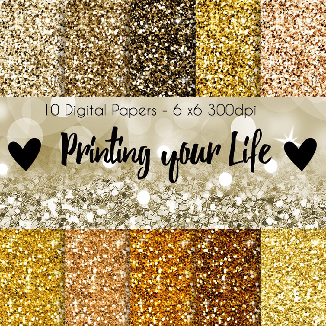 Gold Glitter Digital Papers 10 Jpg 300dpi - Etsy