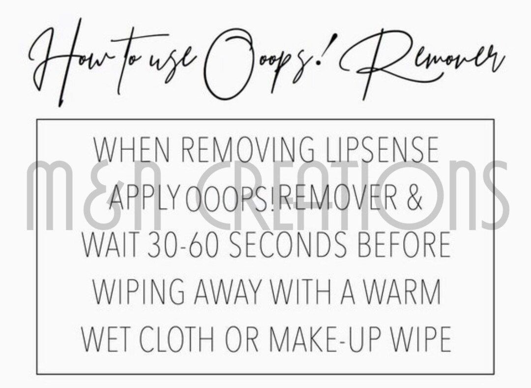 How to Use Ooops Remover Digital Download Senegence Printable Instant ...