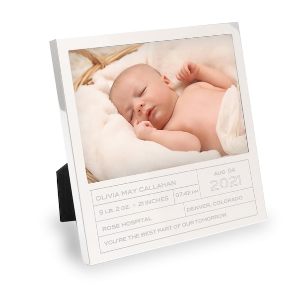 Silver Birth Picture Frame - Etsy