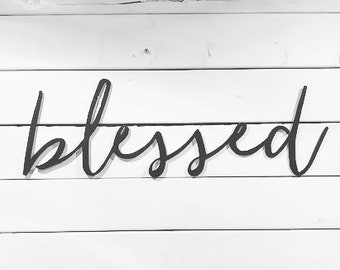 Blessed Script Wall Art - Etsy