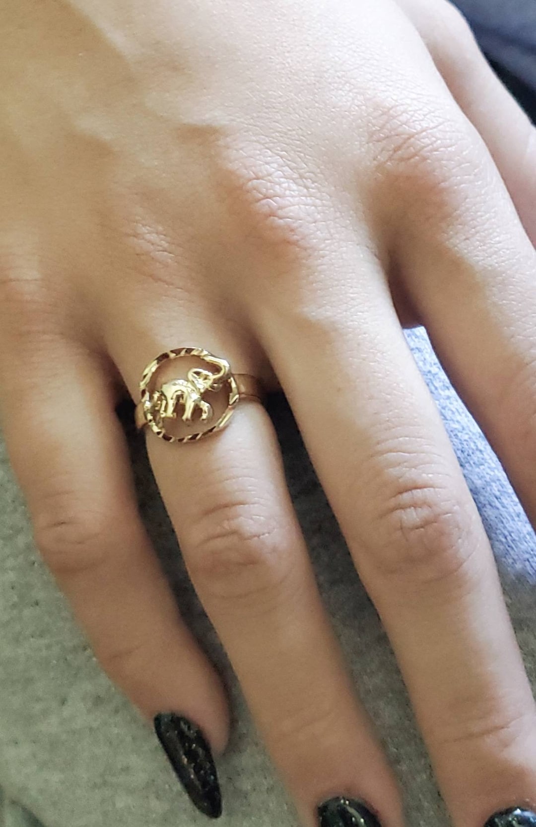 Gold Elephant Ring: 14k Gold Plated, Good Luck Charm - Etsy