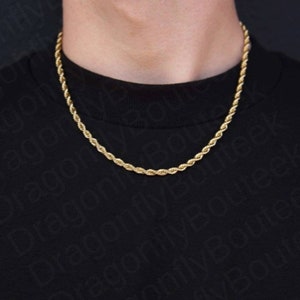 Gold Rope Chain, French Rope Chain, Unisex Rope Chain, 14k Heavy Plated ...
