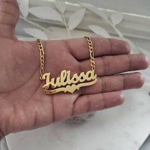 Gold Name Plate Necklace, Personalized Necklace, Double Name Necklace ...