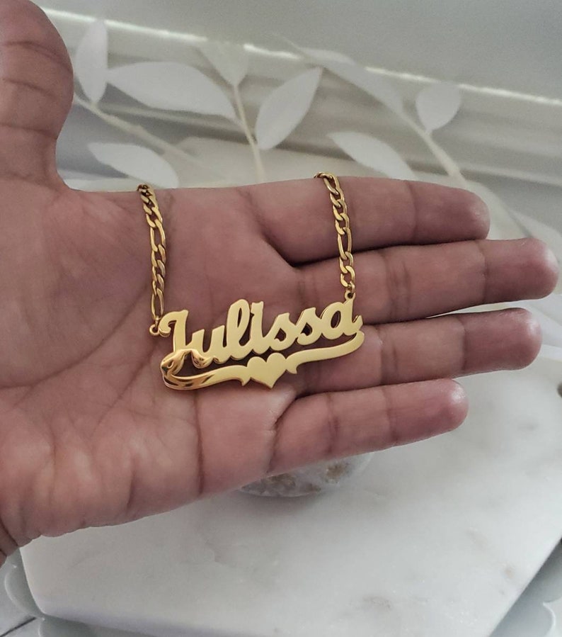 Gold Name Plate Necklace Personalized Necklace Double Name - Etsy