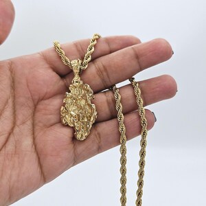 Gold Nugget Necklace, Gold Nugget Chain, 14k Heavy Plated Gold, 4mm ...