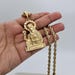 Gold St Barbara Necklace: CZ Torch, 14k Heavy Plated, 5mm Rope Chain - Etsy