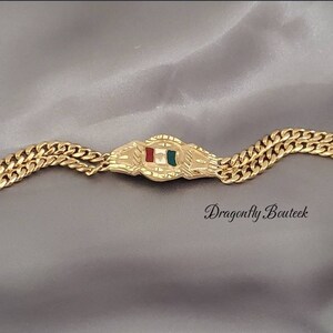 Gold Mexico Flag Bracelet: 14k Heavy Plated Gold, Lifetime Replacement ...