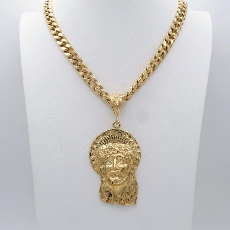 Jesus Head Pendant Big - Etsy UK