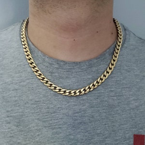 Large Gold Curb Chain, 9mm Curb Chain, Thick Smooth Gold Chain, Chunky ...