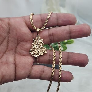 14k Heavy Gold Plated Nugget Necklace: 3mm French Rope Chain - Etsy