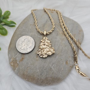 14k Heavy Gold Plated Nugget Necklace: 3mm French Rope Chain - Etsy