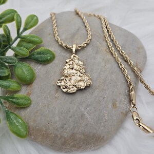 14k Heavy Gold Plated Nugget Necklace: 3mm French Rope Chain - Etsy