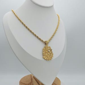 Gold Nugget Necklace: 14k Heavy Plated, Fade Free 4mm Rope Chain ...